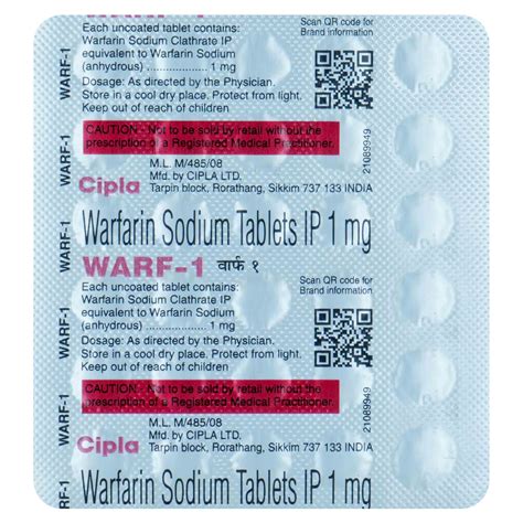 Warf 1 Tablet Uses Side Effects Price Apollo Pharmacy