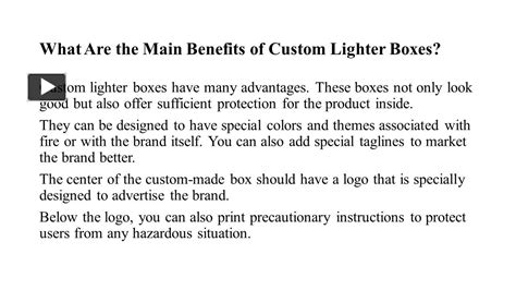 Ppt What Are The Main Benefits Of Custom Lighter Boxes Powerpoint