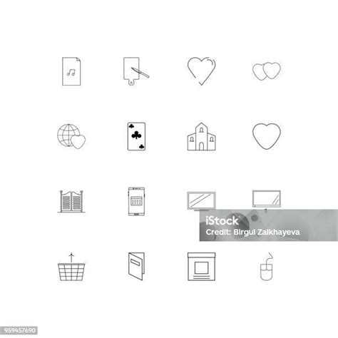 라이프 스타일 선형 얇은 아이콘 설정합니다 간단한 벡터 아이콘 설명 교회에 대한 스톡 벡터 아트 및 기타 이미지 교회 디자인 리모콘 Istock