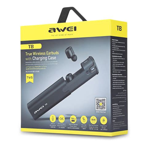 Awei T TWS Bluetooth Earbuds Black