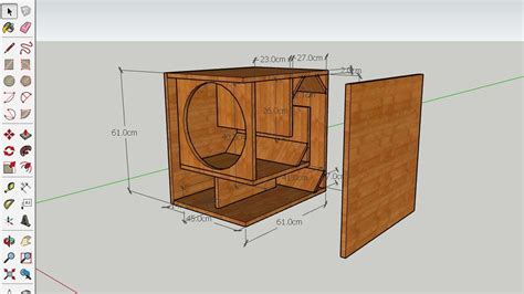 How To Design Subwoofer Box 15 Inches Speaker In Sketchup Pro