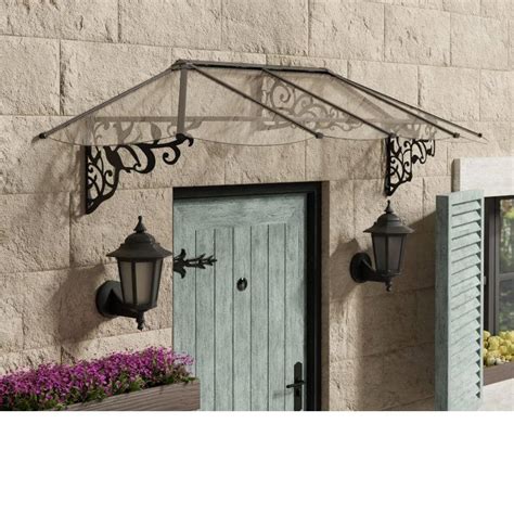 גגון כניסה רטרו Lily שחור גג שקוף 268 על 88 סמ פלרם Canopia ️ הכל לים