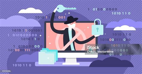 해커 벡터 일러스트레이션 평면 작은 가상 웹 범죄자 개념입니다 데이터에 대한 스톡 벡터 아트 및 기타 이미지 데이터 도둑 라트비아 Istock