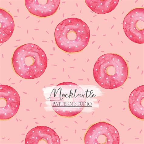 Pink Donut Seamless Pattern Pink Doughnut Pattern Dessert Surface