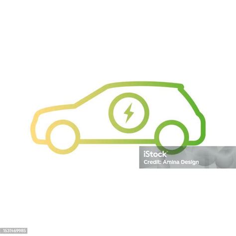 전기 자동차 아이콘입니다 하이브리드 차량 픽토그램 라인 전기 자동차 The Nature Conservancy에 대한 스톡 벡터
