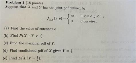 solved problem 1 18 points suppose that x and y has the