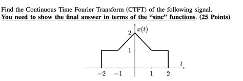 Solved Find The Continuous Time Fourier Transform CTFT Of Chegg