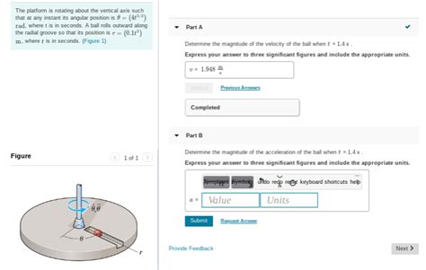 Solved The Platform Is Rotating About The Vertical Axis Such Chegg