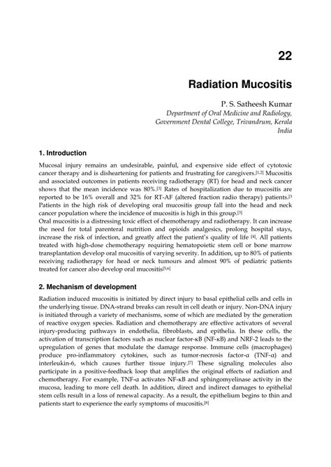 Pdf Radiation Mucositis