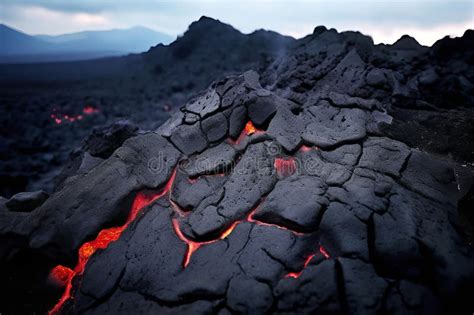 The Rough Pitted Surface Of A Volcanic Rock Evidence Of Intense Stock Illustration