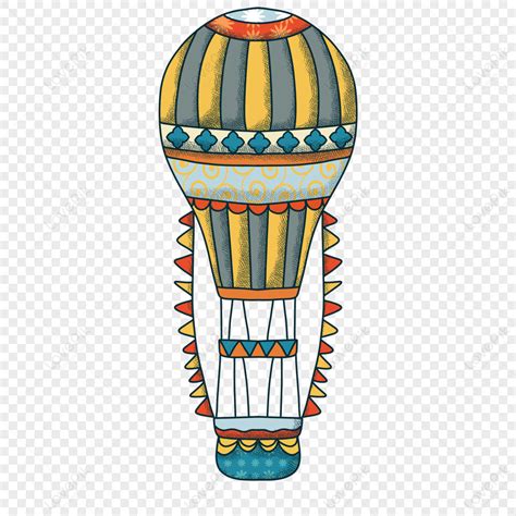 레트로 일러스트 뜨거운 공기 풍선 다채로운 구름 어린이 하늘 여름 파리 Png 일러스트 무료 다운로드 Lovepik