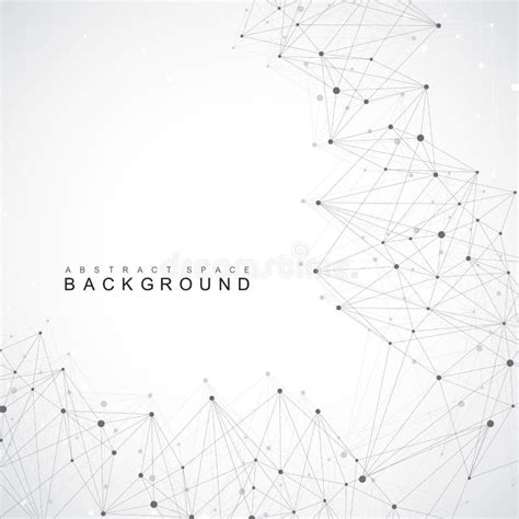 Geometric Abstract Background With Connected Lines And Dots Big Data