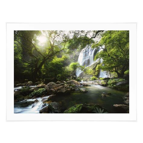 Poster Wasserfall Im Wald Naturfotografie Foto Wall Artde