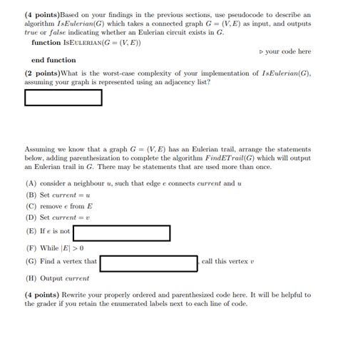 Solved 1 Go Eulers 25 Points Some Terminology For This