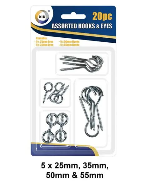 20pc Assorted Hooks And Eyesc Bargain Wholesalers