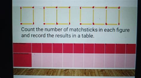 Solved Count The Number Of Matchsticks In Each Figure And Record The Results In A Table