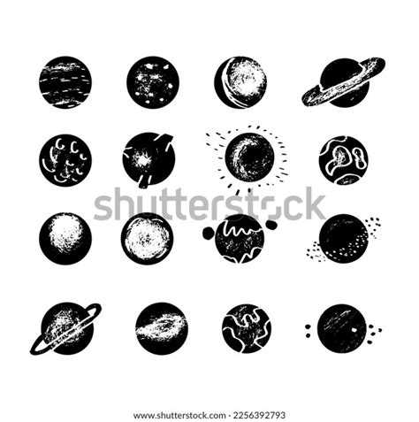 Set Space Objects Planets Stars Hand Stock Vector Royalty Free 2256392793 Shutterstock