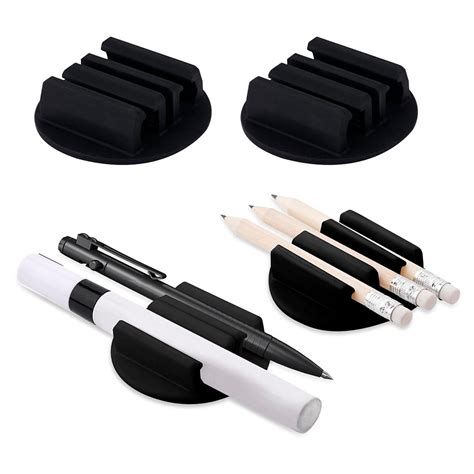 4pcs Adhesive Silicone Pen Holder Pen Clip Set Marker Holder For Desk
