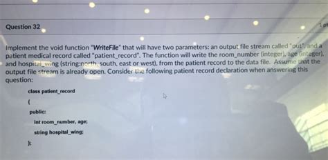 Solved Implement The Void Function Writefile That Will
