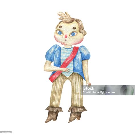 손으로 그린 왕자 그림 잘 생긴 왕실 캐릭터 귀여운 유치한 클립 아트 왕의 그림입니다 밝은 의상을 입은 행복한 소년 가공의