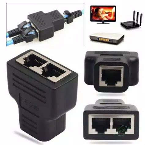 Jual Ethernet Splitter 1 2 Lan Rj45 Connector Shopee Indonesia