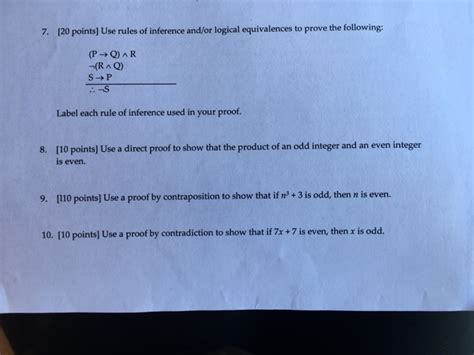 Solved 7 120 Points Use Rules Of Inference Andor Logical