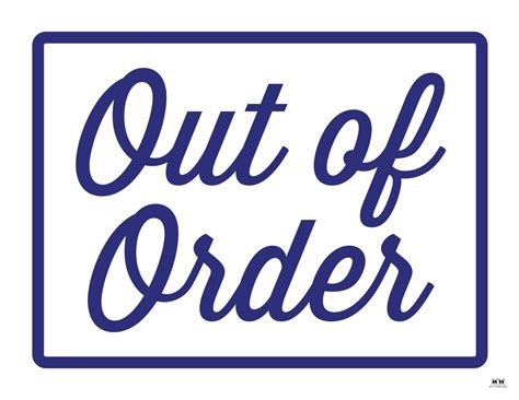 Out Of Order Signs 25 Free Printable Signs Printabulk