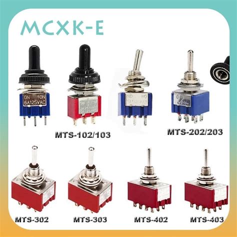 Mcxk e สวตชโยกเปดปด SPDT DPDT มม MTS A A V A AC Mini PIN ชน ตอลอต