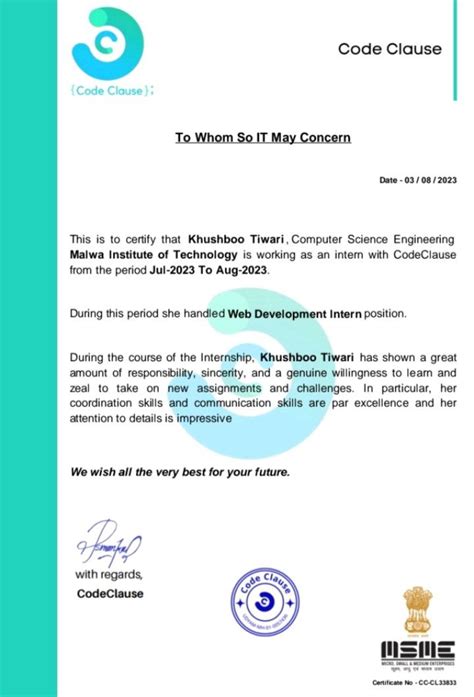 Khushboo Tiwari On Linkedin Codeclause Internshipcertificate