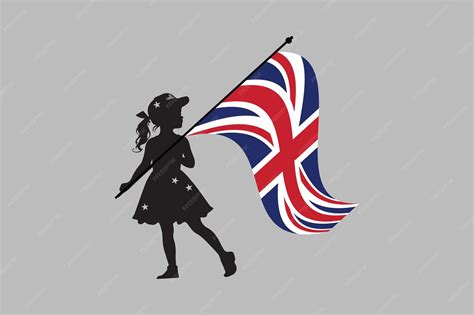 Premium Vector British Girl With United Kingdom Flag British Girl