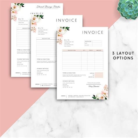 Invoice Template For Word Invoice Template Editable Etsy