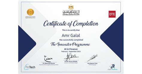 dr amr galal on linkedin innovator programme ai in finance track amr galal certificate