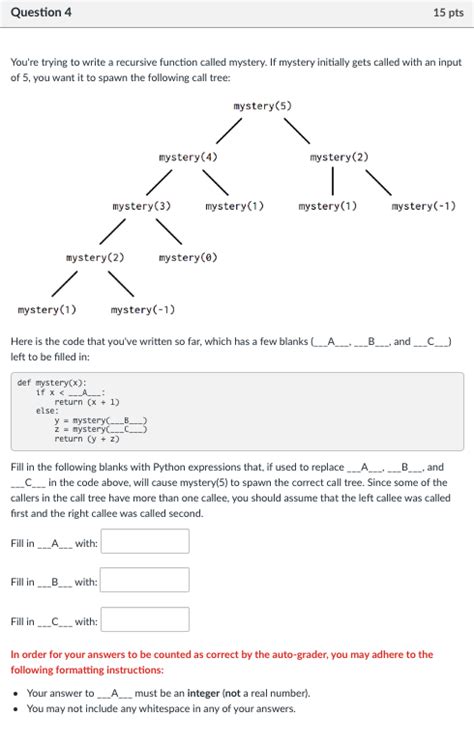 Solved Question 415 ﻿ptsyoure Trying To Write A Recursive