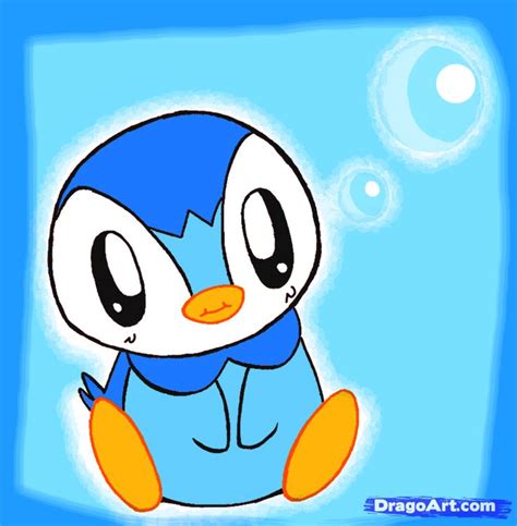 How To Draw Chibi Piplup Piplup Animated Cartoons Chibi Drawings