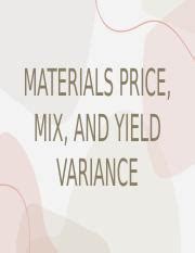 Calculating Materials Price Mix And Yield Variances Course Hero