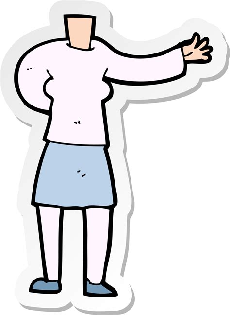 Adesivo De Um Corpo Feminino De Desenho Animado Png