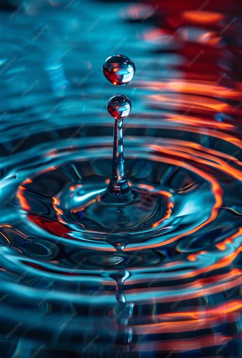 View Of Water Drop Effect Premium Ai Generated Image
