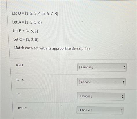 solved let u {1 2 3 4 5 6 7 8 let a {1 3 5 6}