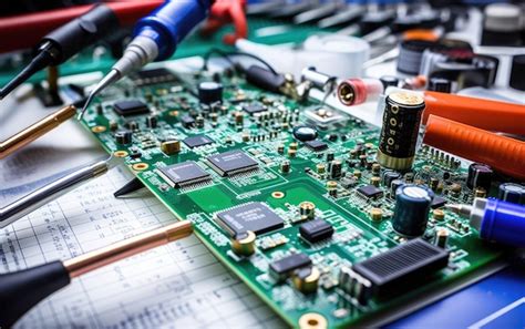 Electronic Circuit Setup With Soldering Premium Ai Generated Image