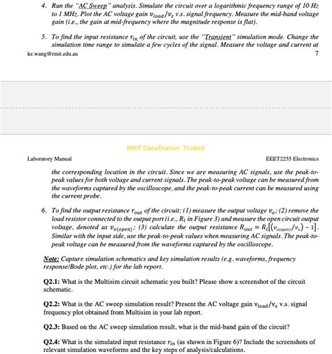 Solved Exercise 2 Part 1 Using Your Biasing Circuit Of Chegg Com