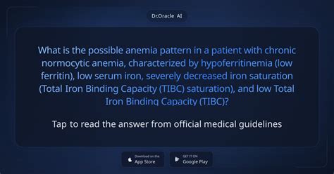 What Is The Possible Anemia Pattern In A Patient With Chronic