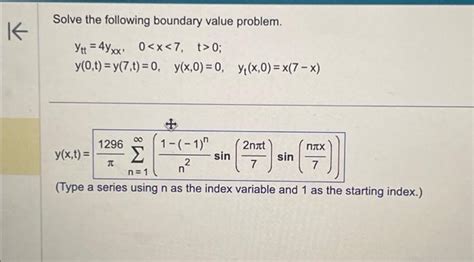 Solved K Solve The Following Boundary Value Problem Ytt Chegg