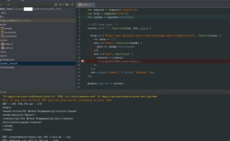 node js spotify api search returning a 301 stack overflow