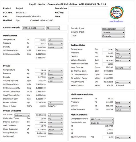 Calculation Methods Composite Oil Calculation API MPMS Ch