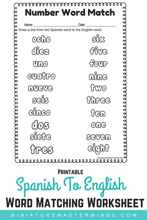 Beginner Spanish To English Worksheets Printables Fun And
