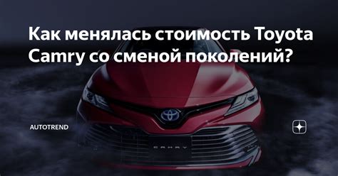 Как менялась стоимость Toyota Camry со сменой поколений Autotrend Дзен
