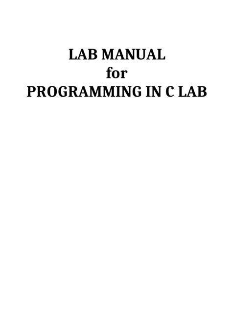 C Programming Lab Pdf Pointer Computer Programming Computer Program