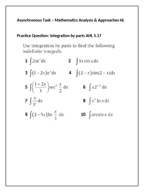 Asynchronous Task Integration By Parts Pdf