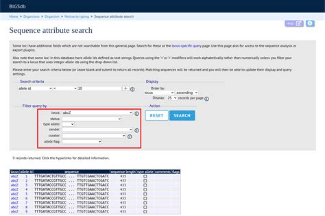 Querying Data — Bigsdb 1190 Documentation