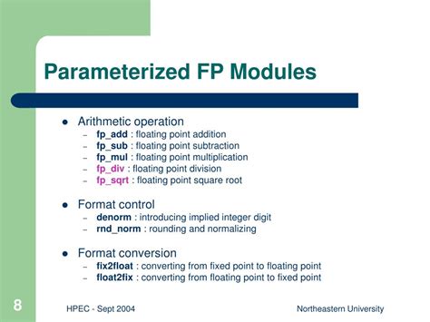PPT Variable Precision Floating Point Division And Square Root